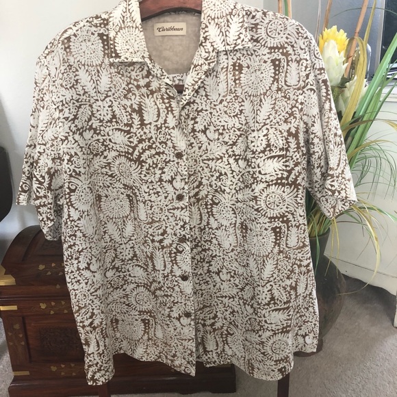 Caribbean | Shirts | Caribbean Mens Linen Short Sleeve Shirt | Poshmark